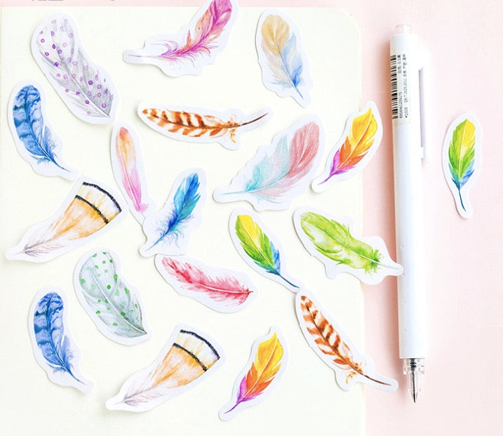 Mo•Card Label Sticker Box - Feather [46 stickers] – Skyfall Studio