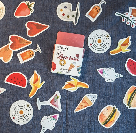 Miss Time Sticker Box- Food Love – Skyfall Studio